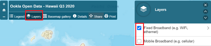 Ookla Open Data Layer Options