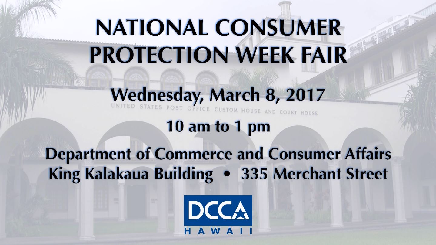 Department of Commerce and Consumer Affairs | RELEASE: State to Host ...